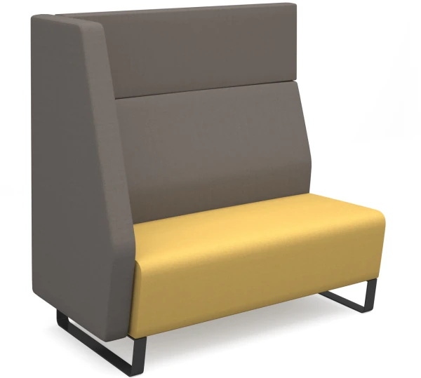 High Back Double Seater Sofa with Right Arm & Black Frame - Office ...