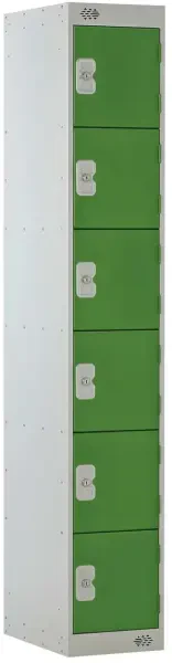 TC 6 Door Steel Locker - (d) 300mm - Office Furniture Direct