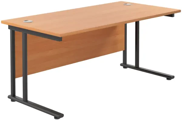TC Twin Upright Rectangular Desk with Twin Cantilever Legs - Office ...