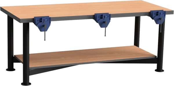 Willowbrook TekBench Beech Top 3 Person Bench with 3 Vices & Bottom ...